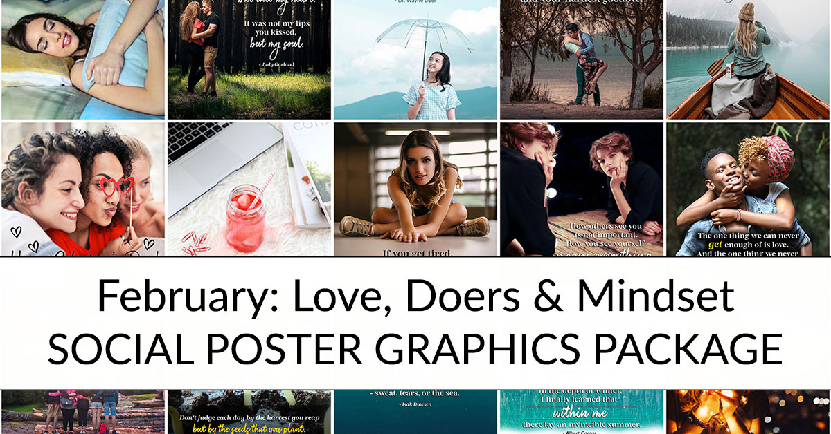 FEBRUARY: Love, Doers & Mindset Social Posters & Pep Talk Package - Pep ...